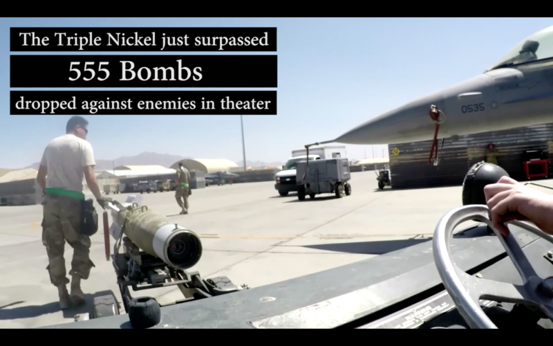 555th "Triple Nickel" Expeditionary Fighter Squadron Drops 555th Bomb ...