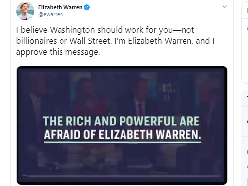 Warren Ad: "The Rich And Powerful Are Afraid Of Elizabeth Warren ...