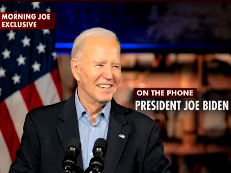 President Biden Calls MSNBC's "Morning Joe" Monday: "I'm Testing Myself ...