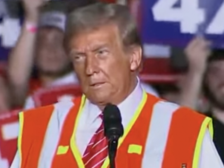 Trump Wears Safety Vest At Rally: "You Can't Lead America If You Don't ...