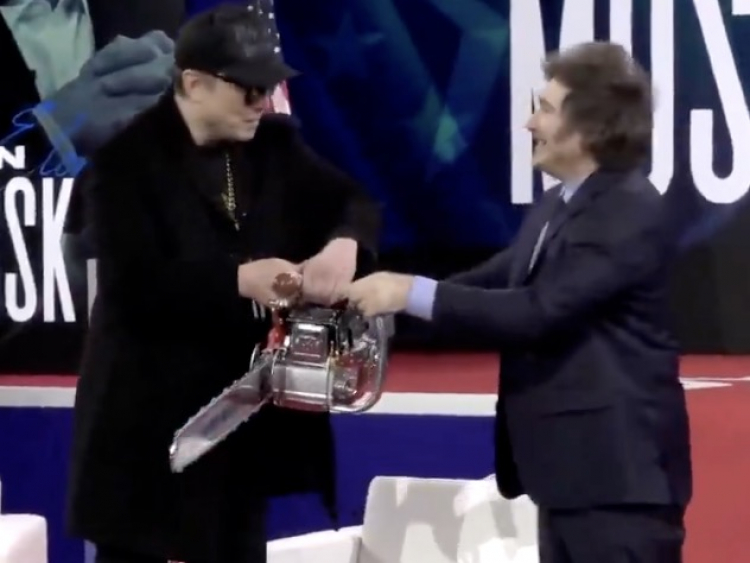 Argentina's President Milei Gifts Elon Musk With A "Chainsaw For ...