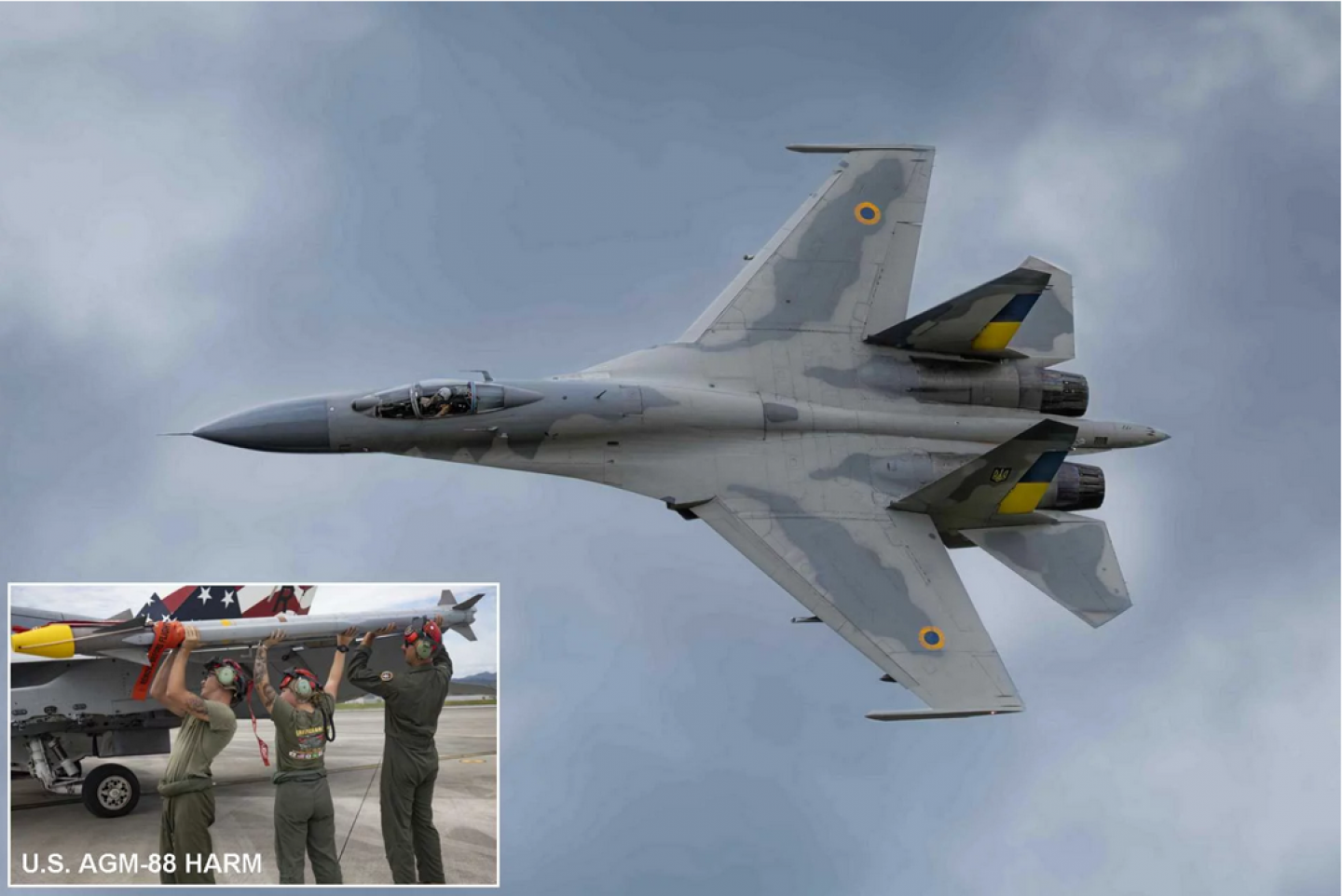 First Combat Use of U.S. AGM-88 Missile by Ukrainian Su-27 ...