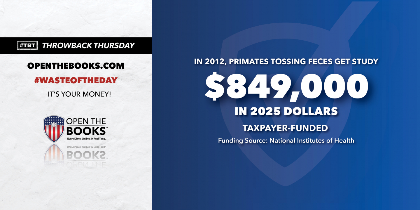 Waste of the Day: Throwback Thursday - Monkeys Throw Poop, And $600K ...